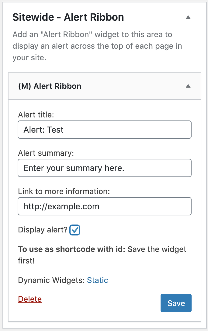 Create an Alert Ribbon – Mason WordPress